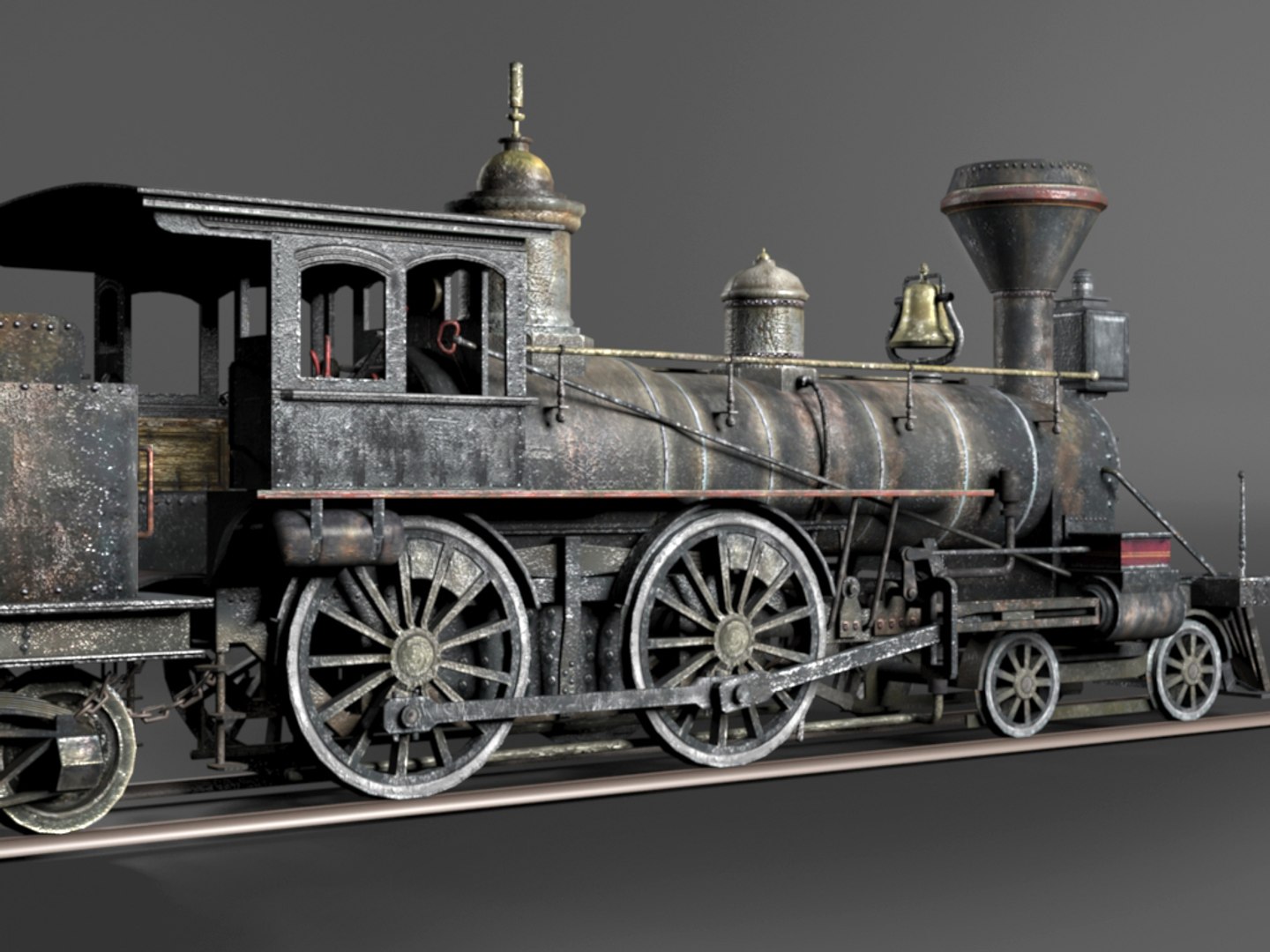 Historical American Steam Locomotive 3d Model