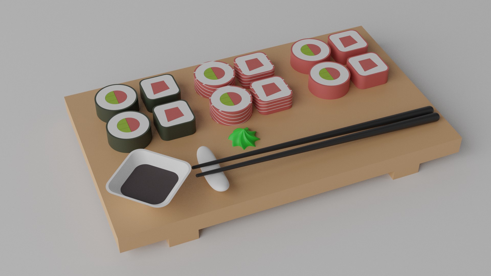 Cartoon Sushi Japanese Food Set 3D Model - TurboSquid 1895648