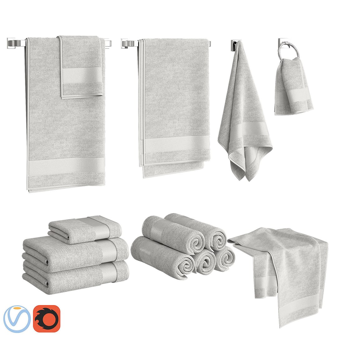 Set Towels Model - TurboSquid 1412855