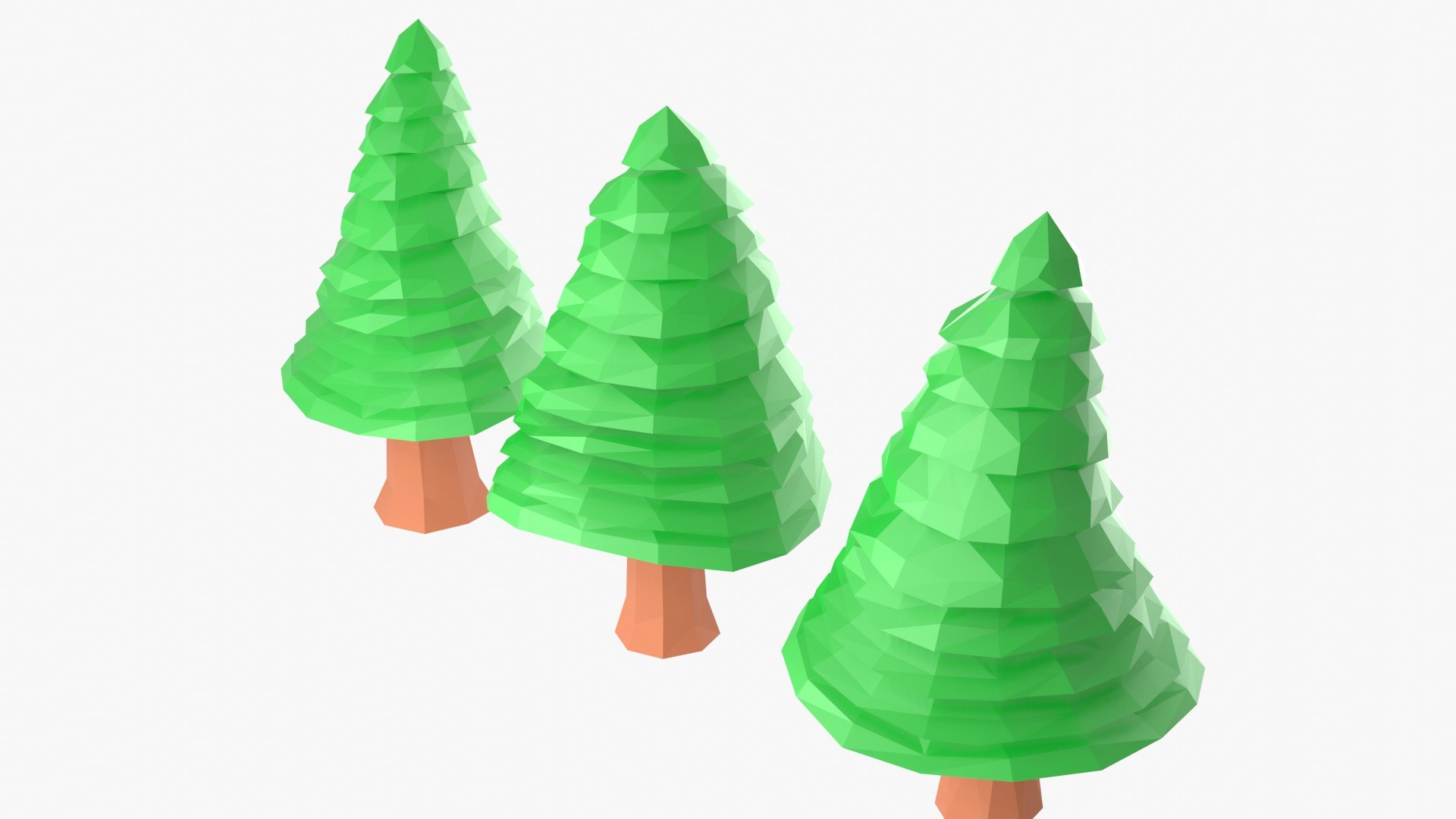 Trees low poly 3 models tree3-5 3D model - TurboSquid 2070013