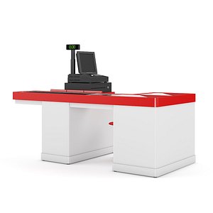 3d Cash Cashier Desk Model