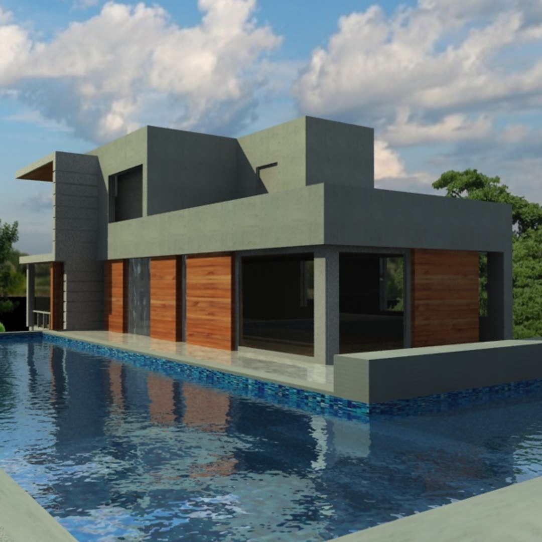 3d model contemporary house