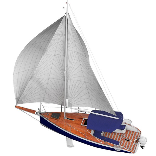 3D модель Small Sail Yacht Wooden - TurboSquid 2087179