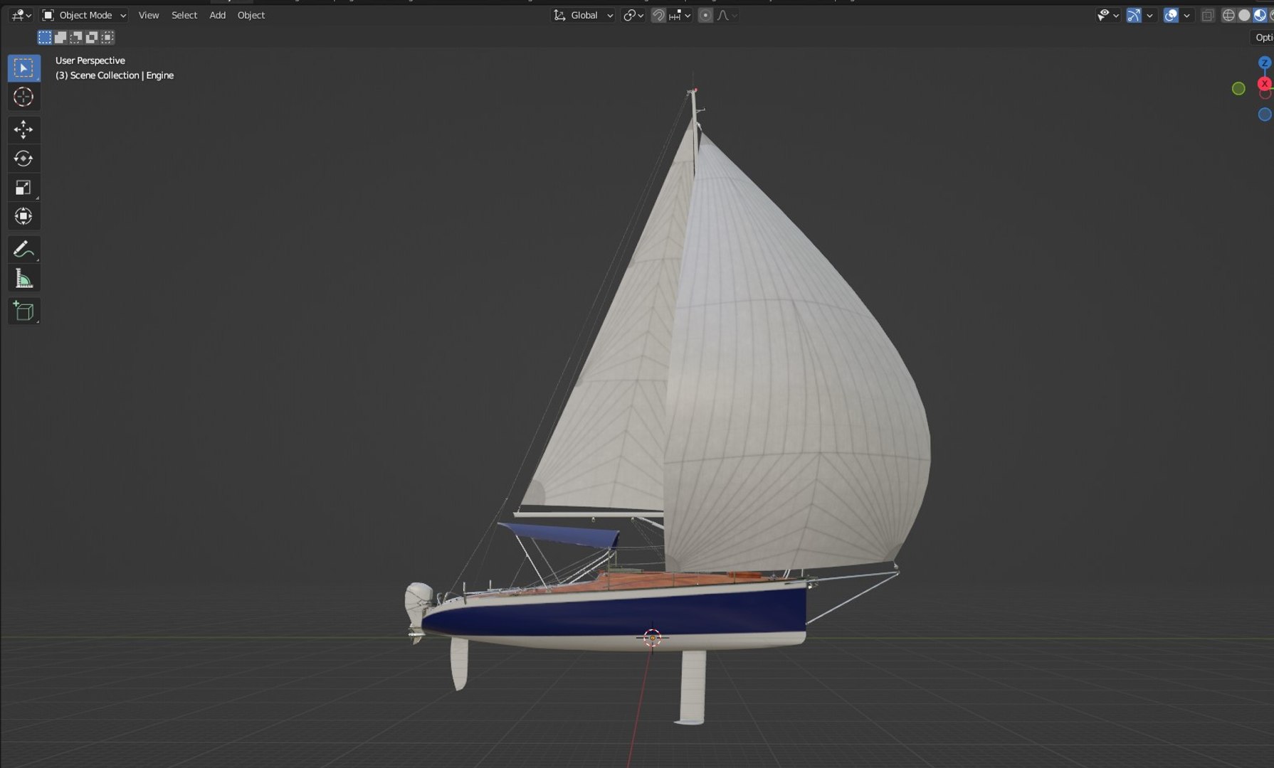 Small Sail Yacht Wooden 3D Model - TurboSquid 2087179