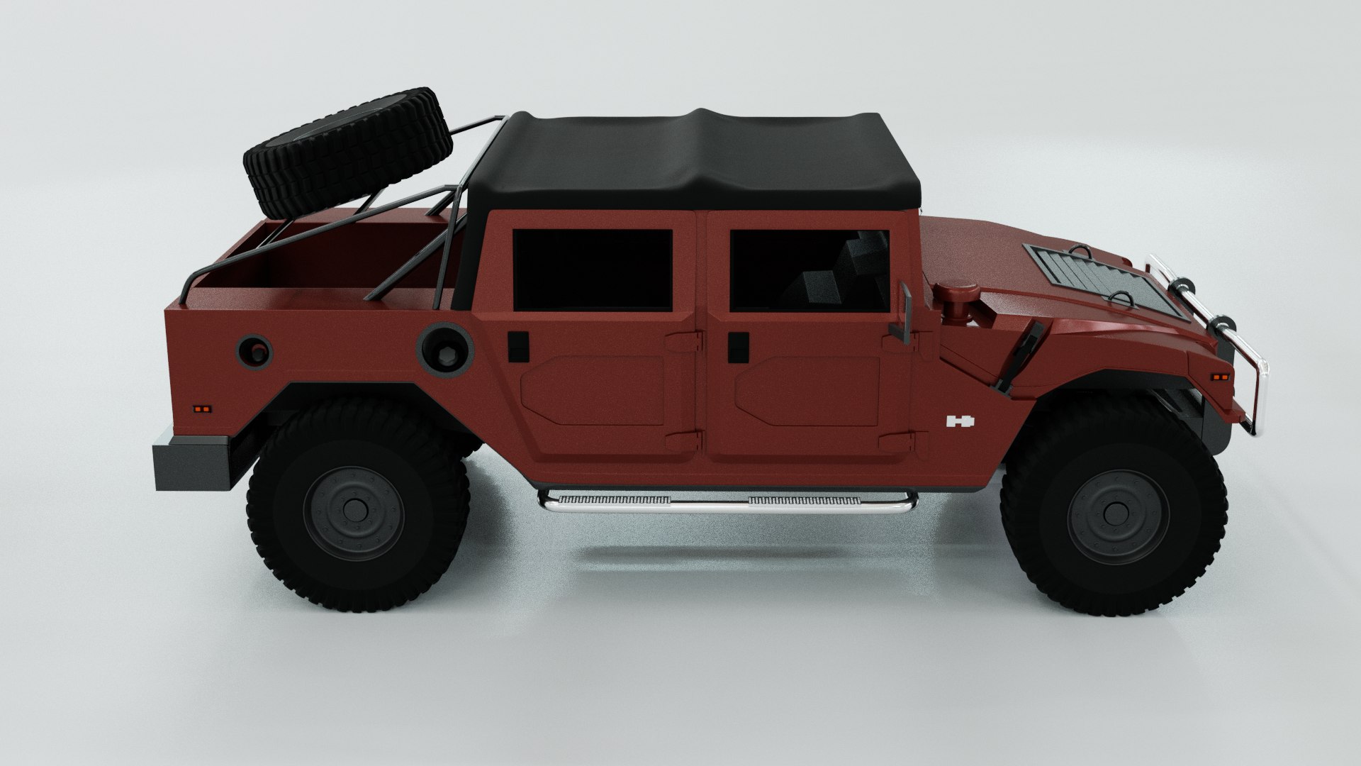 3D HUMMER H1 PICKUP SOFT ROOF FOR SUBDIV Model - TurboSquid 2033420