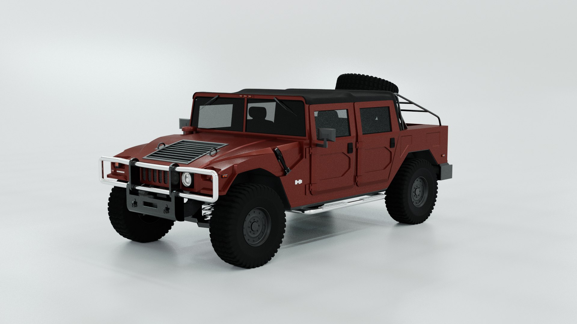 3D HUMMER H1 PICKUP SOFT ROOF FOR SUBDIV Model - TurboSquid 2033420