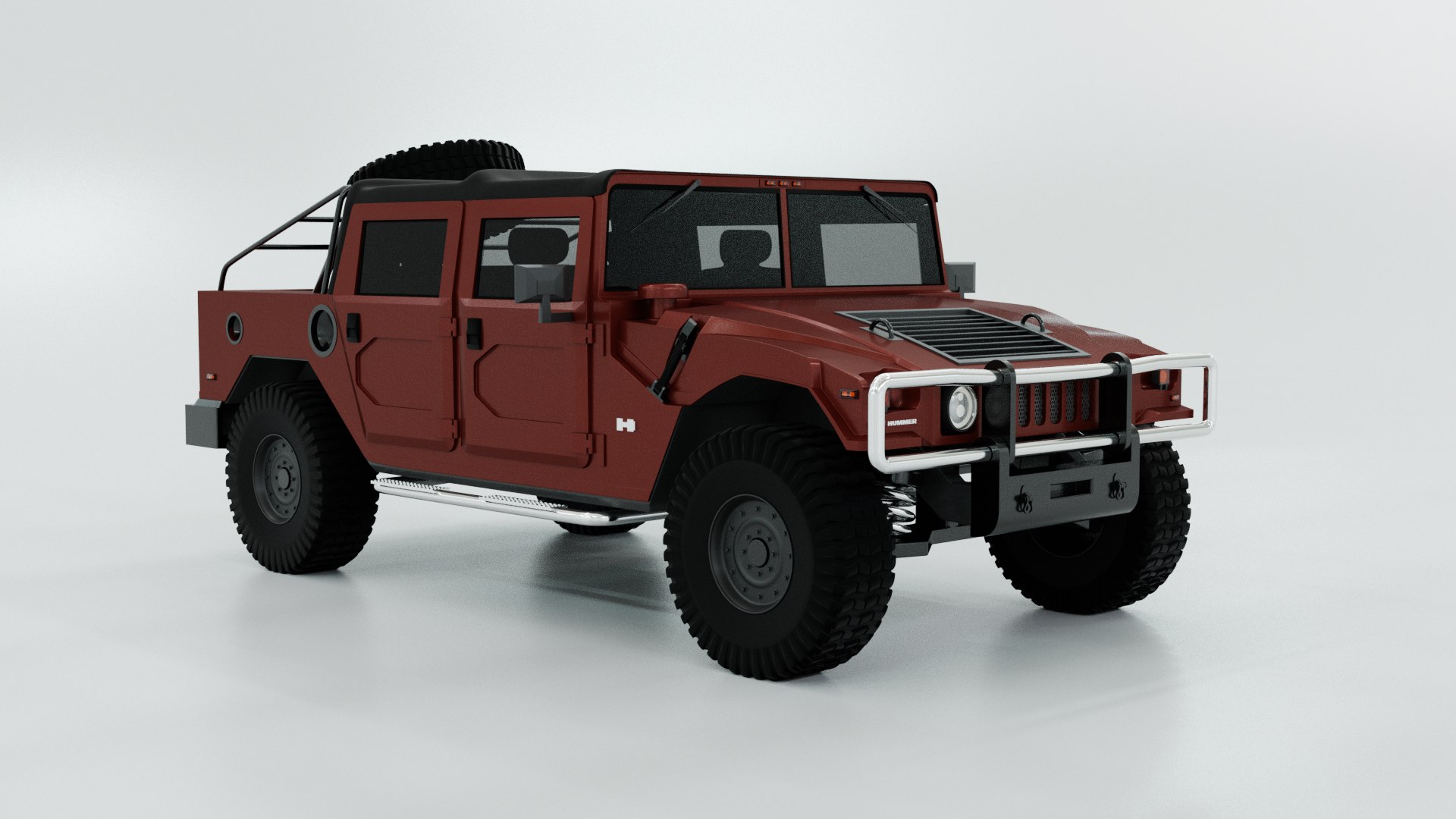 3D HUMMER H1 PICKUP SOFT ROOF FOR SUBDIV Model - TurboSquid 2033420