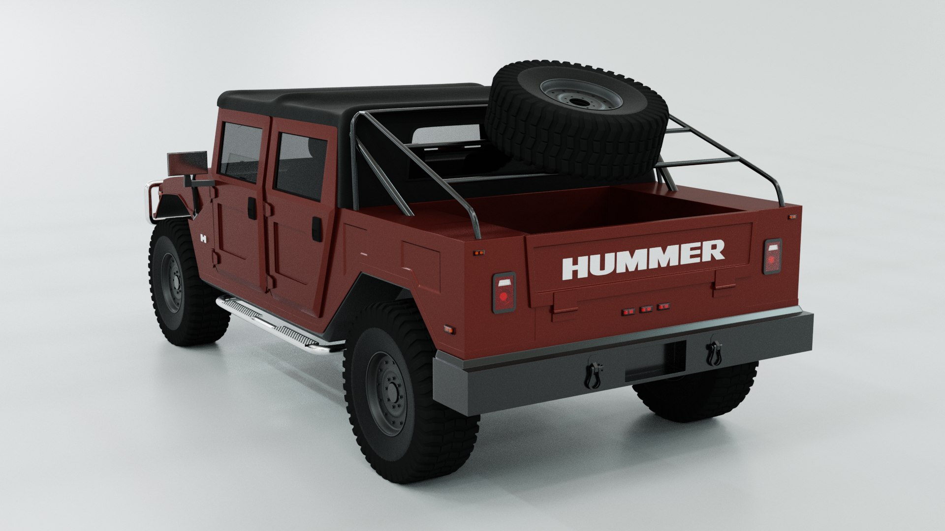 3D HUMMER H1 PICKUP SOFT ROOF FOR SUBDIV Model - TurboSquid 2033420