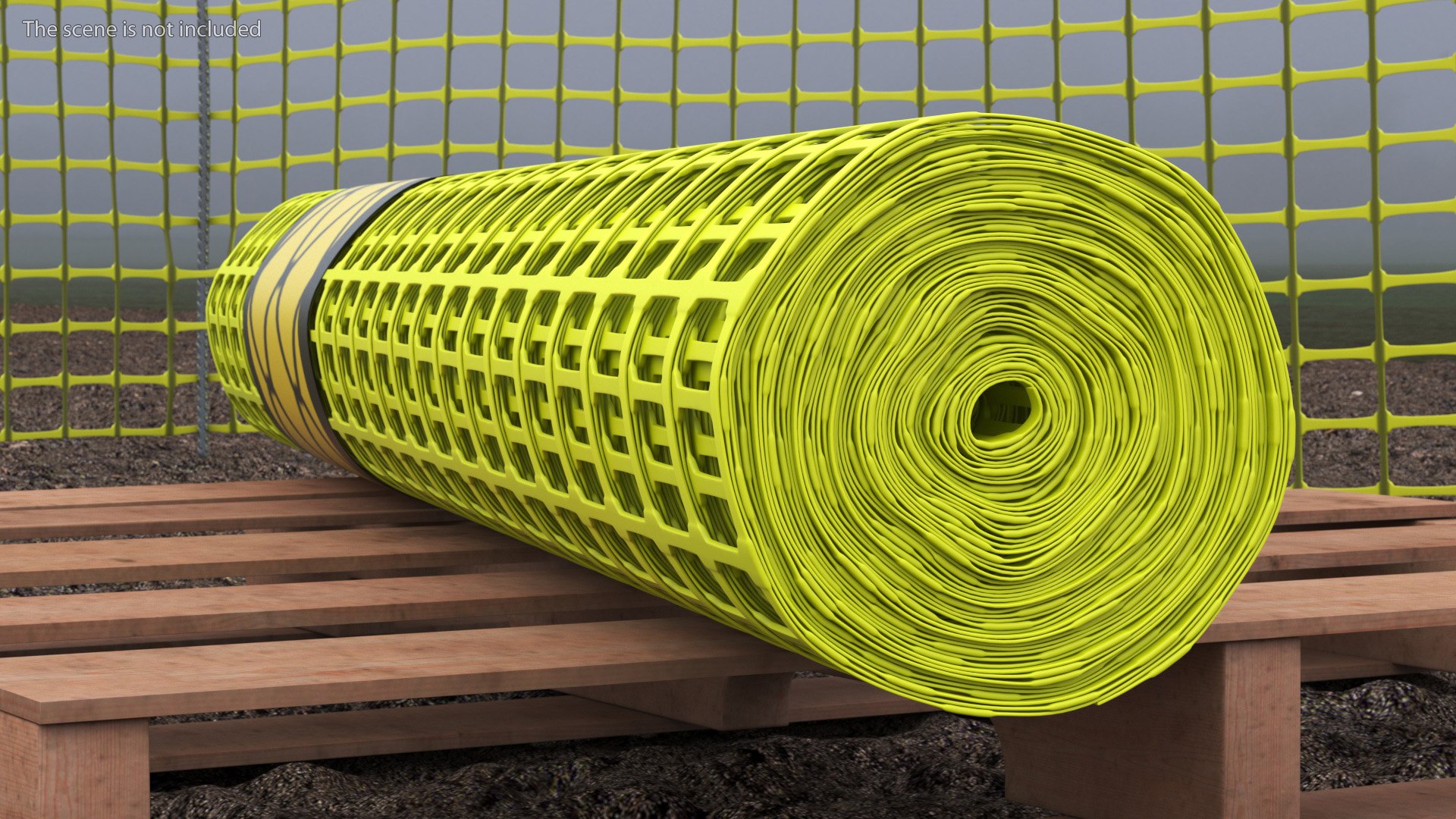 3D Safety Plastic Netting Roll Yellow Model - TurboSquid 2046599