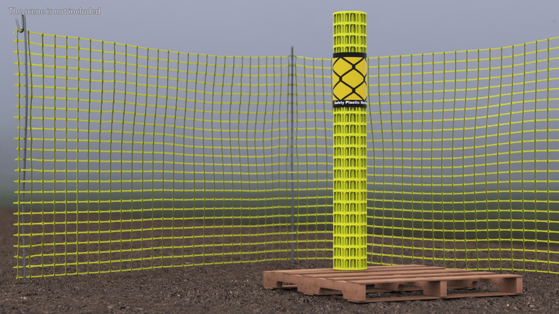 3D Safety Plastic Netting Roll Yellow Model - TurboSquid 2046599