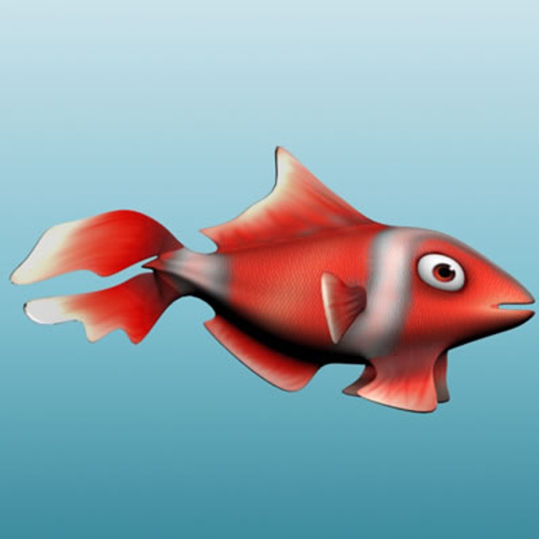 3d model cartoon fish