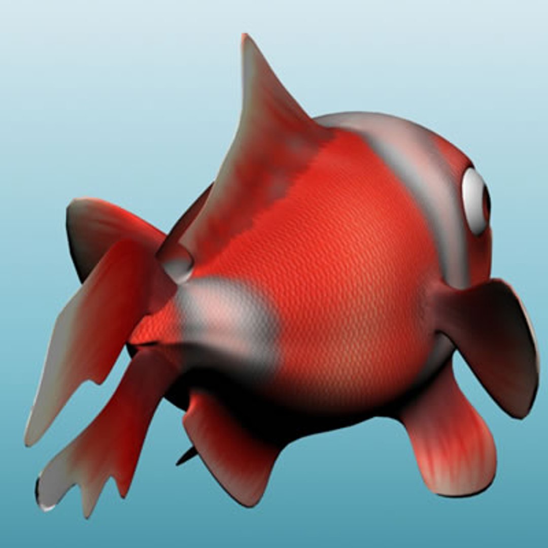 3d model cartoon fish