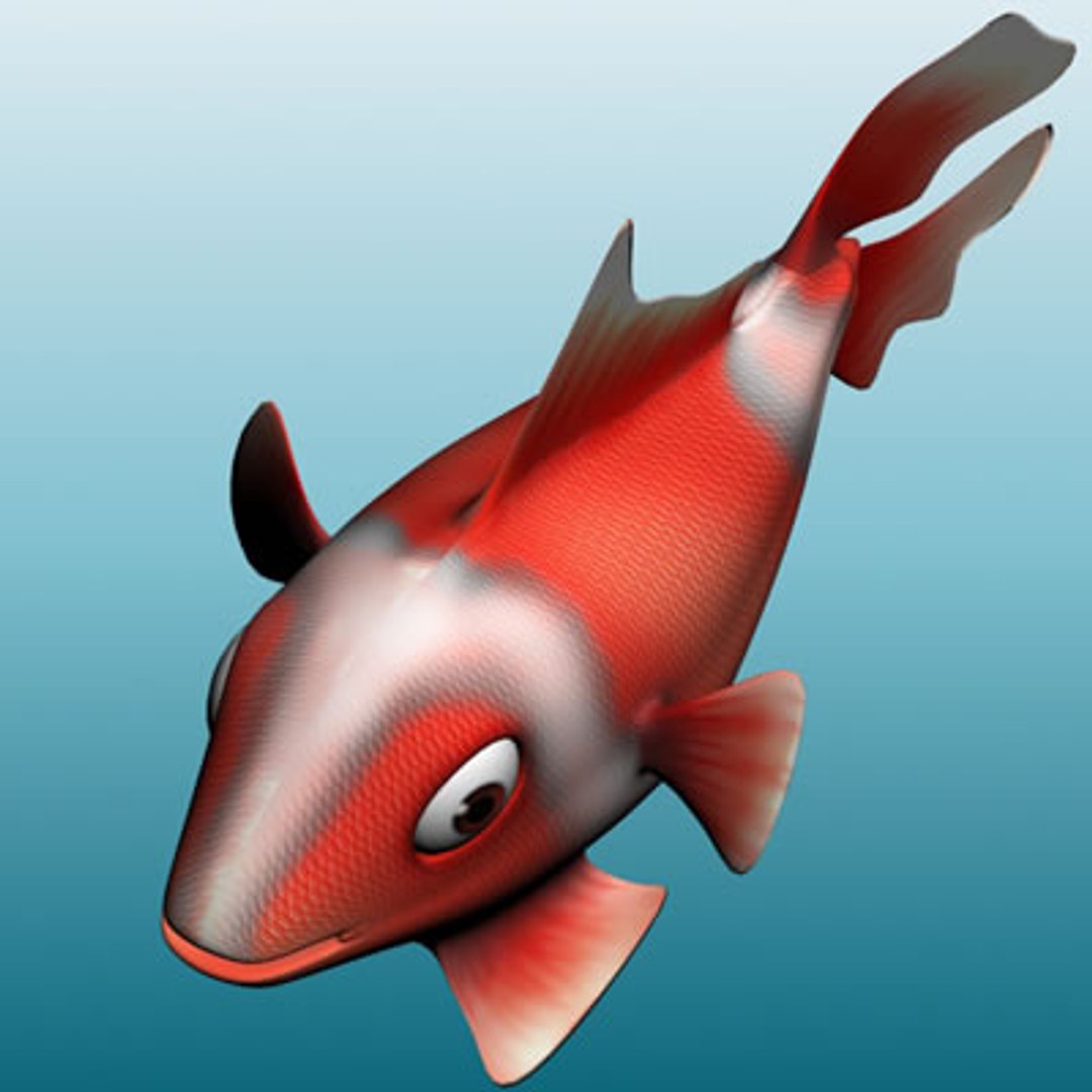 3d model cartoon fish