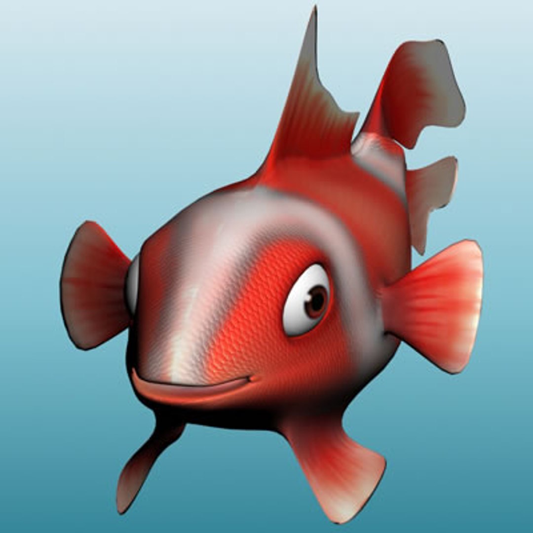 3d model cartoon fish