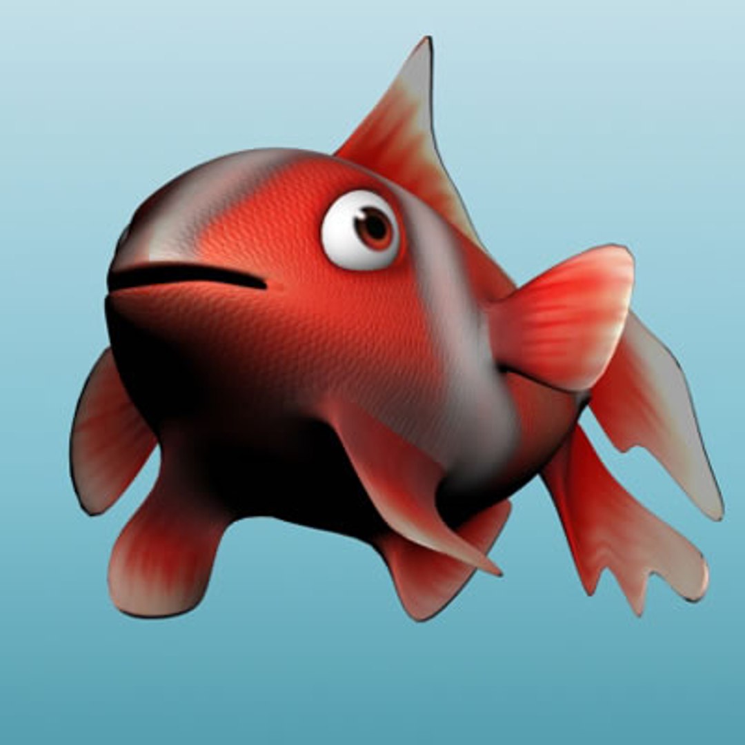 3d model cartoon fish