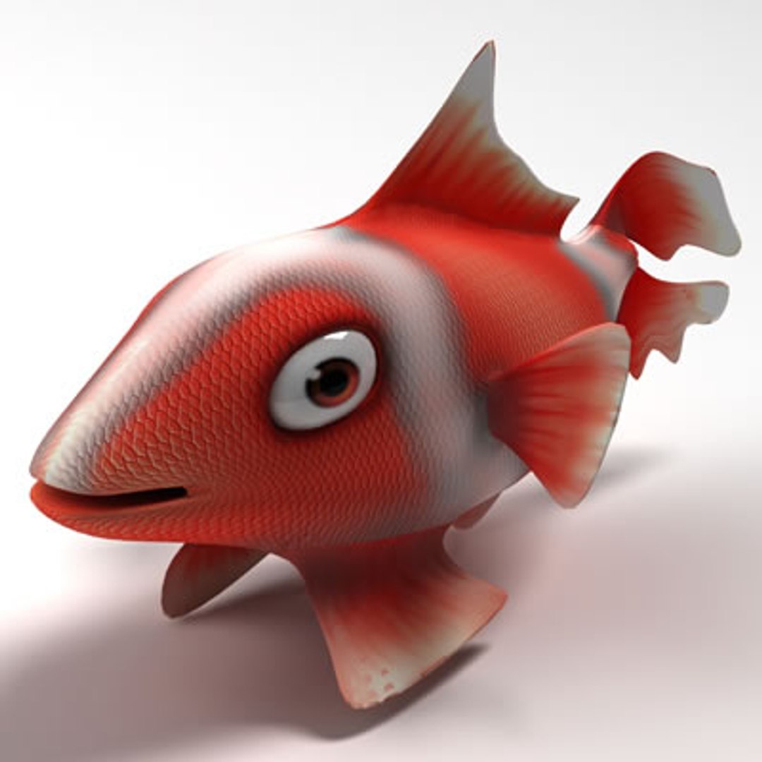 3d model cartoon fish