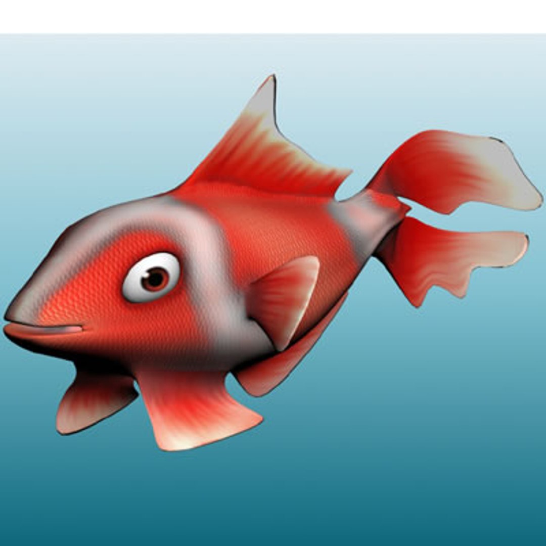 3d model cartoon fish