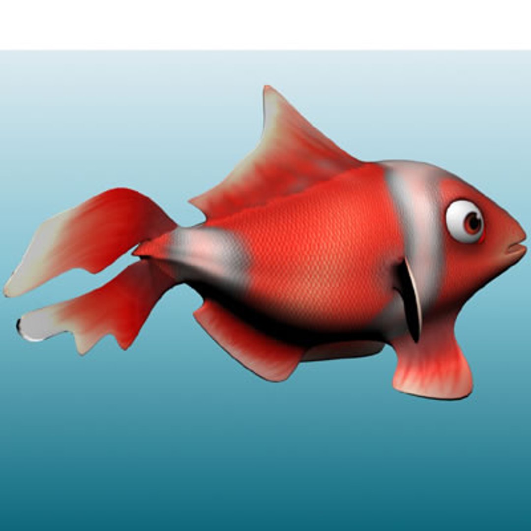 3d model cartoon fish