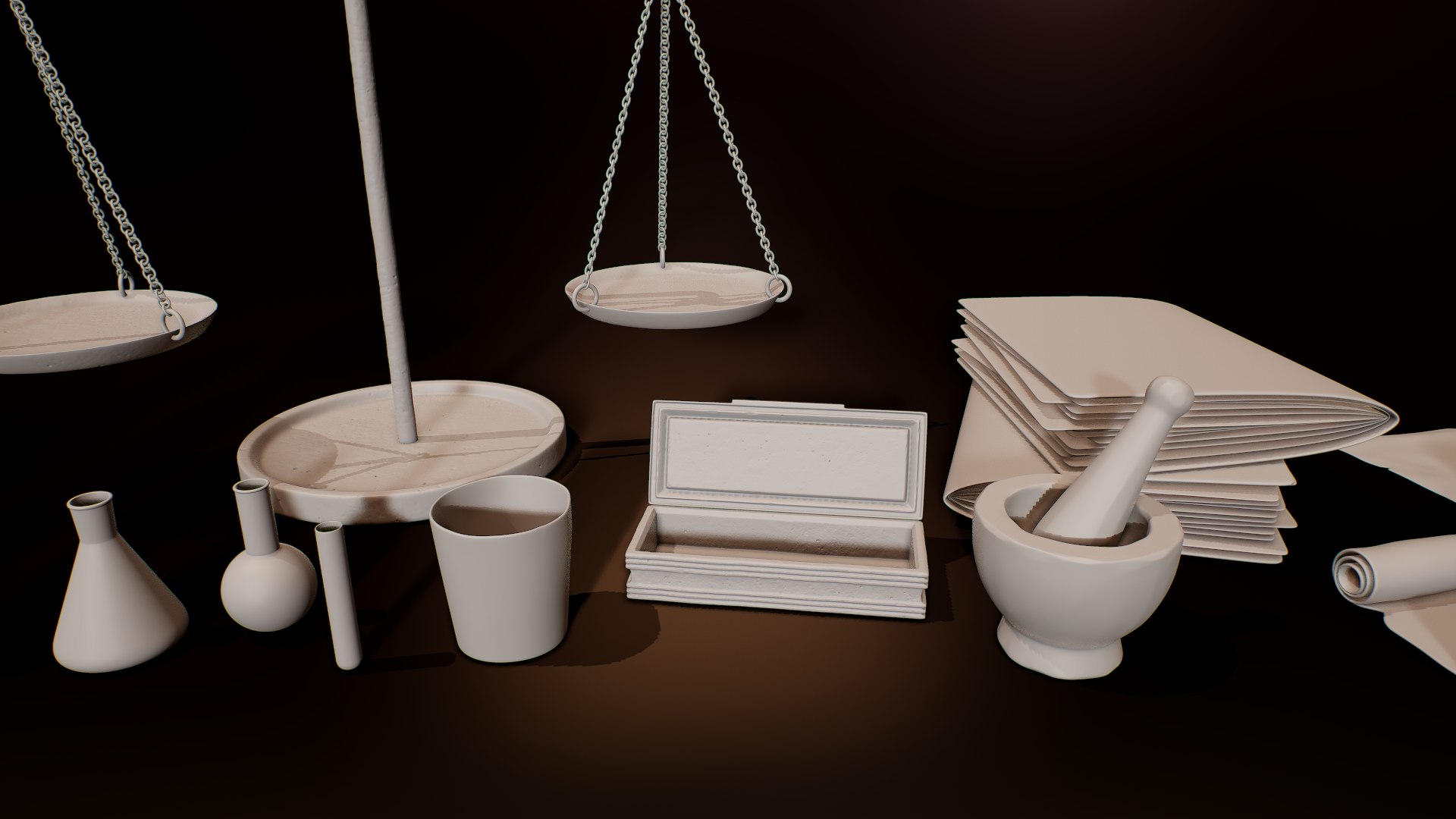 Props Scales Bottles 3D Model - TurboSquid 1663607