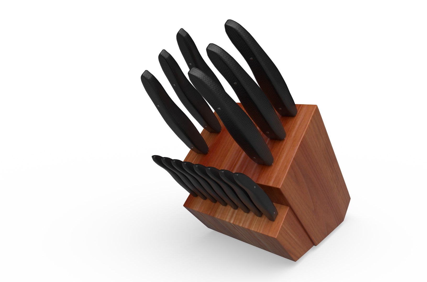 3D Butcher Block Knife Model - TurboSquid 1468665