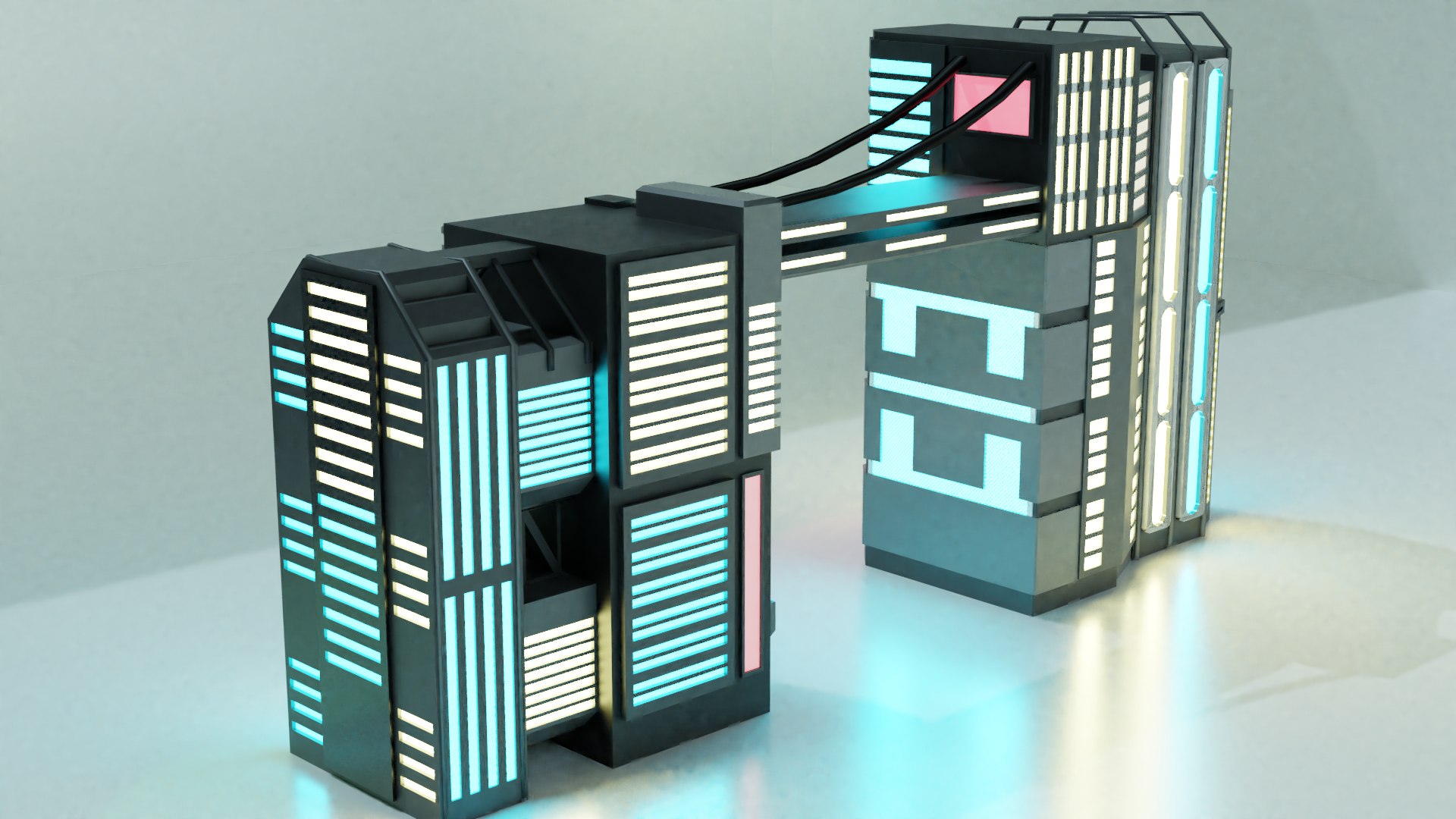 3D model Cyberpunk low poly cool building - TurboSquid 2126882
