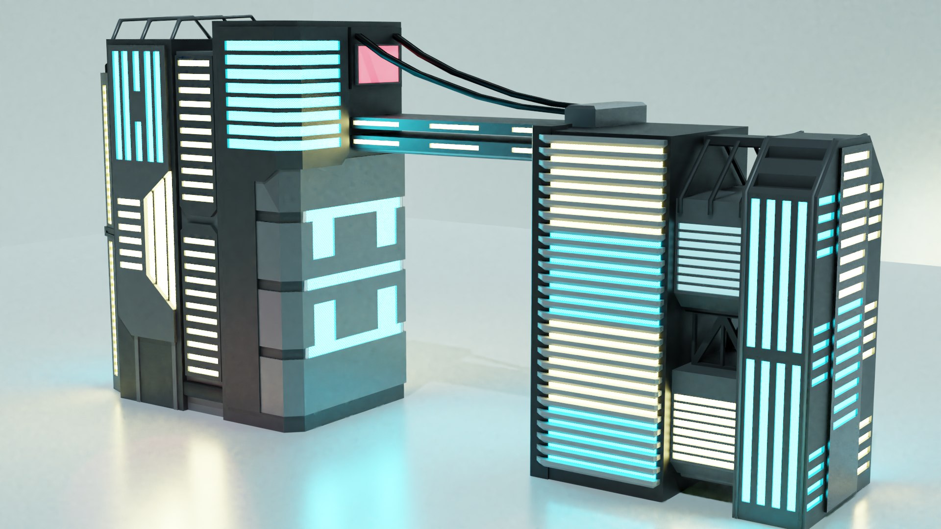 3D model Cyberpunk low poly cool building - TurboSquid 2126882