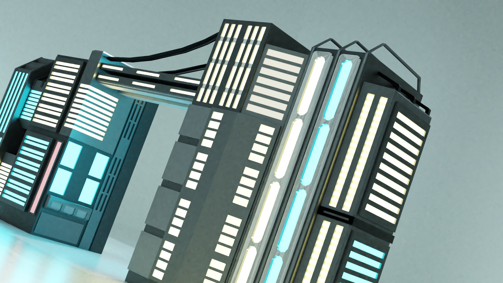 3D model Cyberpunk low poly cool building - TurboSquid 2126882
