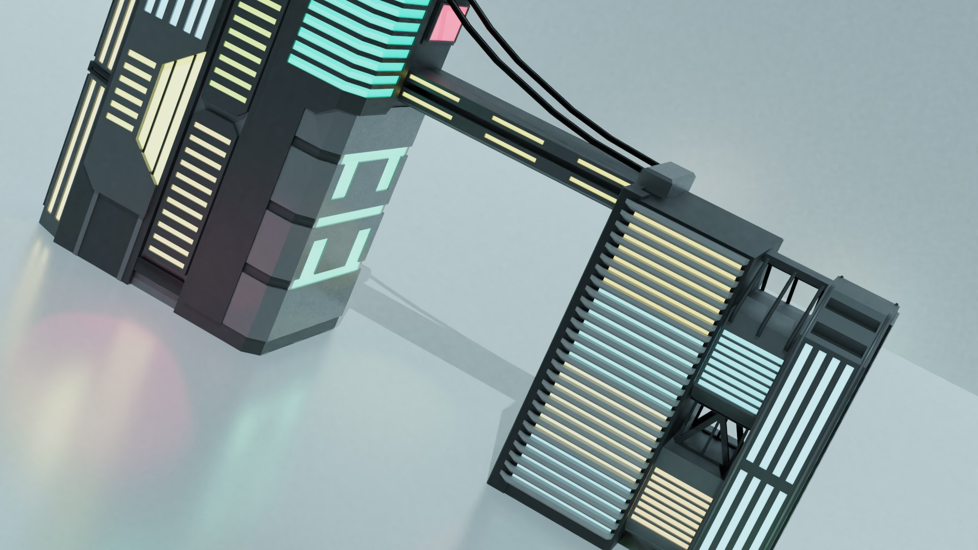 3D model Cyberpunk low poly cool building - TurboSquid 2126882