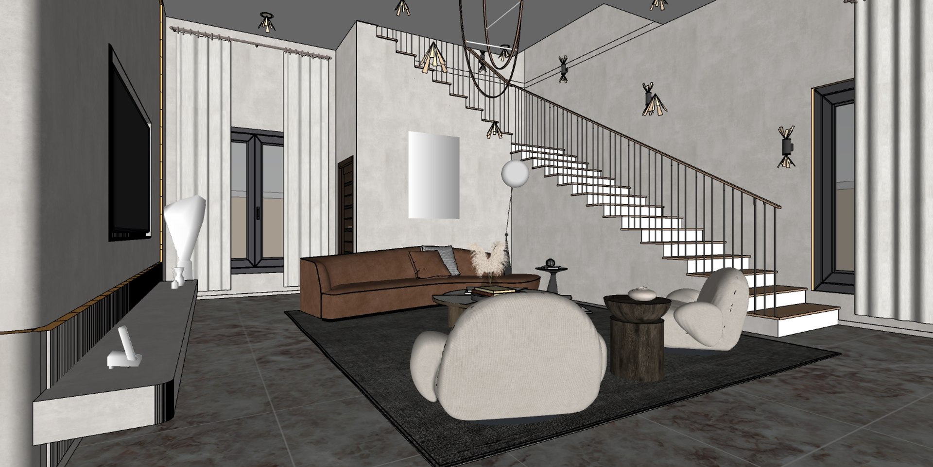 3D Enscape Ready 3D Double Storey Interior Design - TurboSquid 2220881