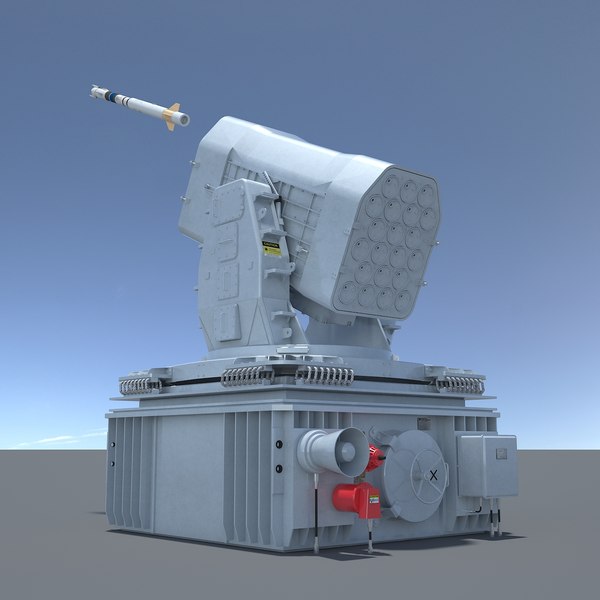 modelo 3d Mk-49 (GMLS) + RIM-116 misil de armazón de avión rodante (RAM ...