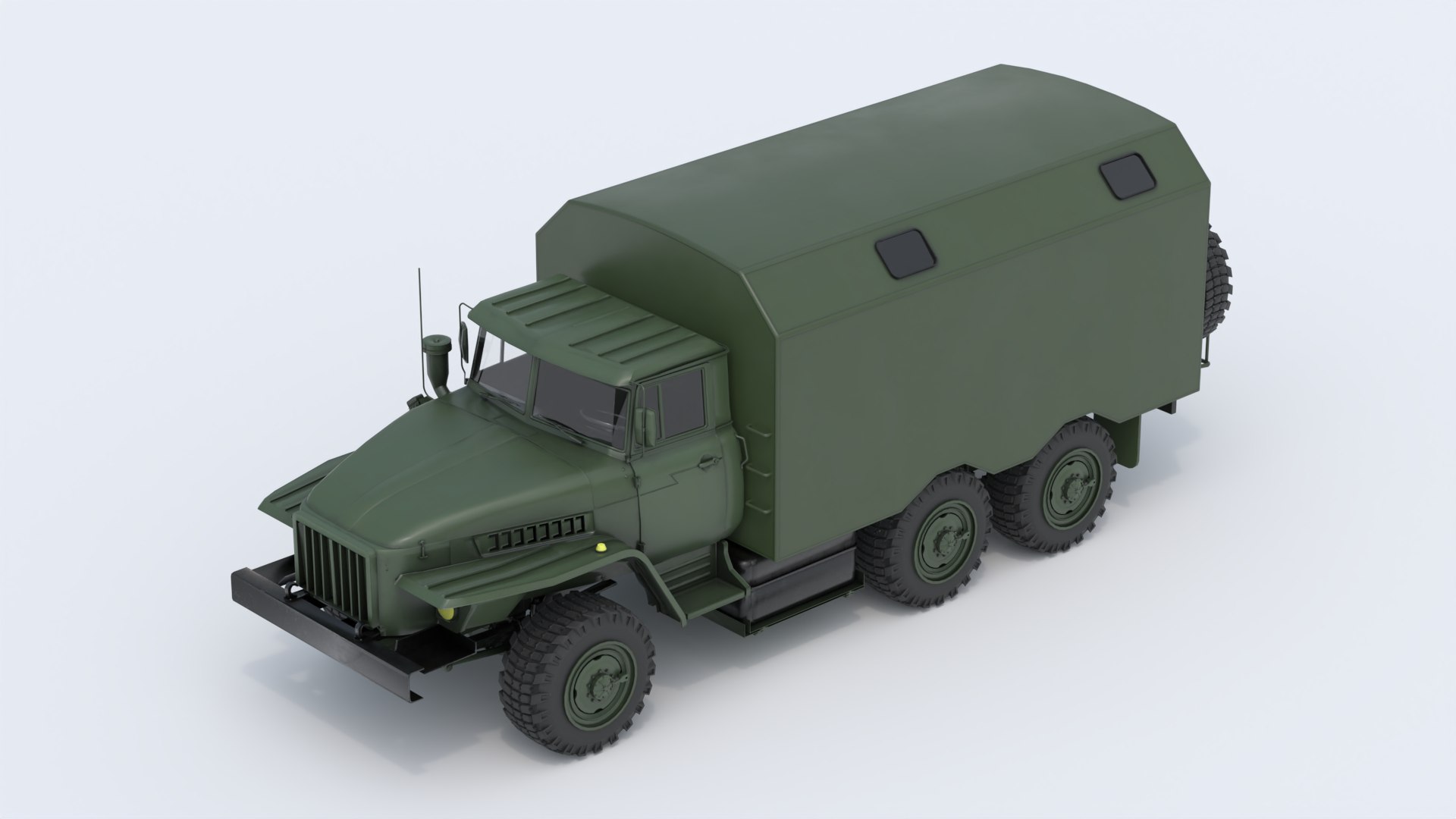 modelo 3d Camión Ural-375 Shelter 6x6 - TurboSquid 2454416
