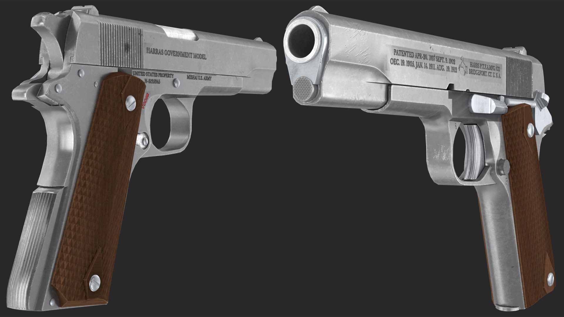 3D Model Colt 1911 Government AAA Game Weapon - TurboSquid 2099630