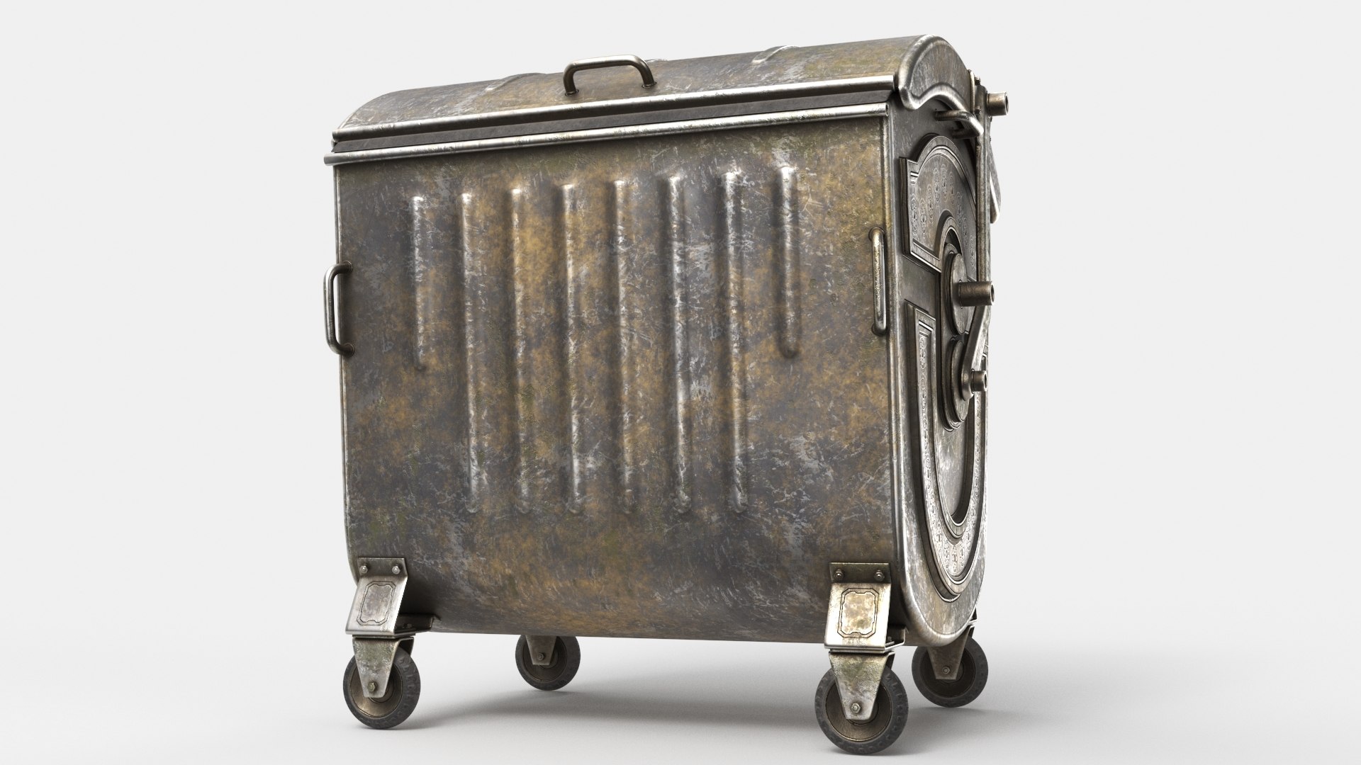 3D Metal Garbage Container Oxidized - PBR - TurboSquid 2163281