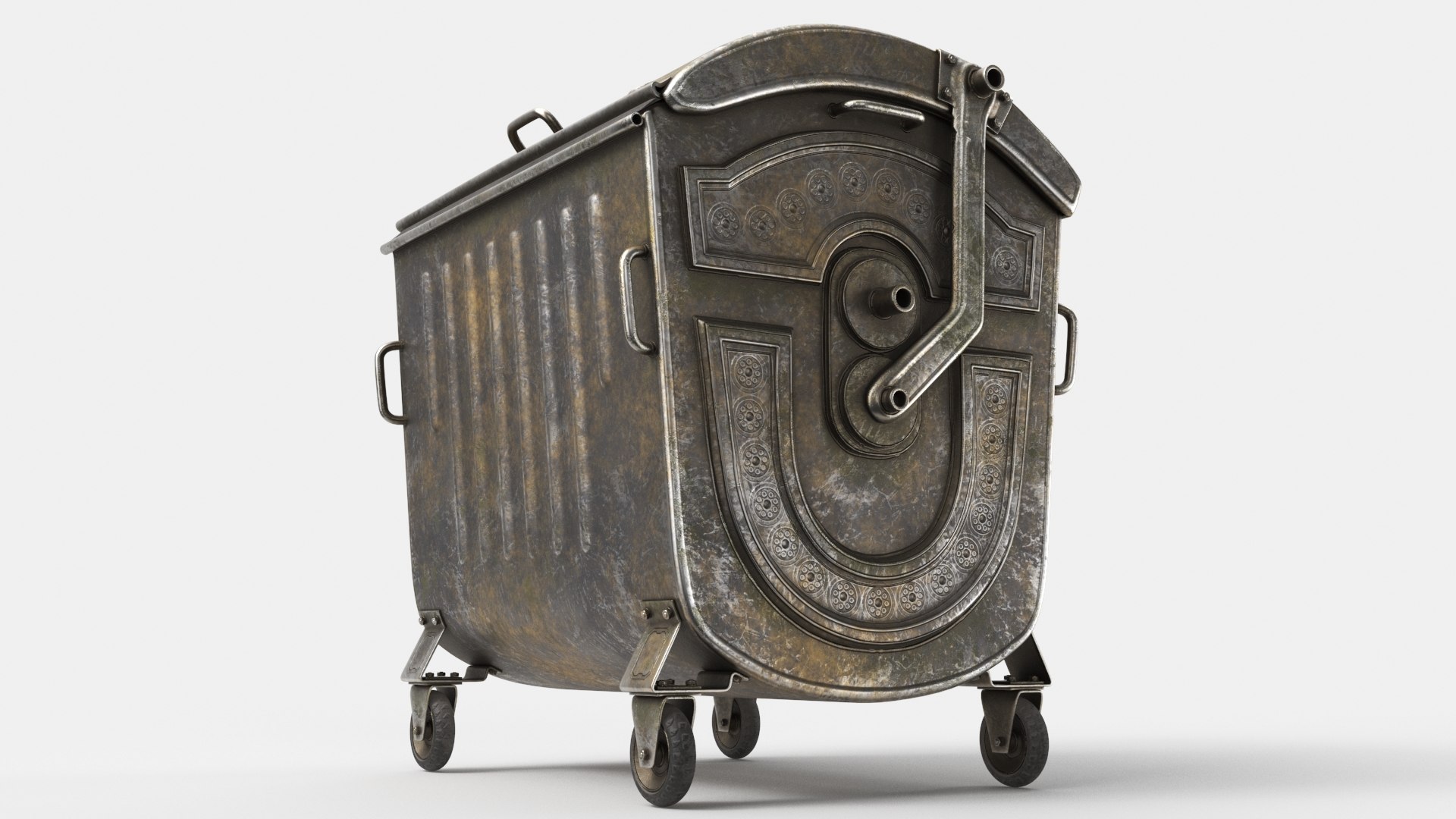 3D Metal Garbage Container Oxidized - PBR - TurboSquid 2163281