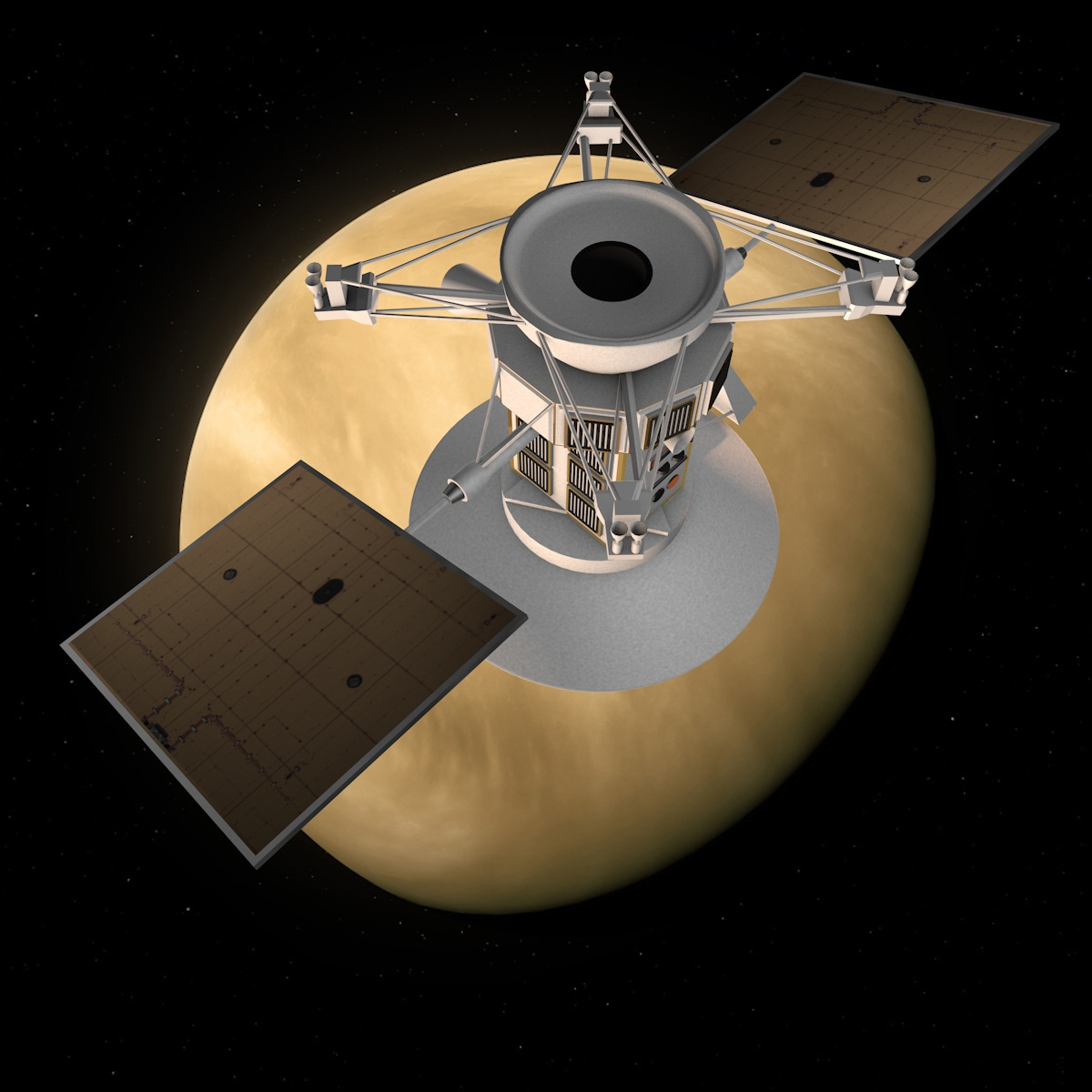 magellan spacecraft 3d model