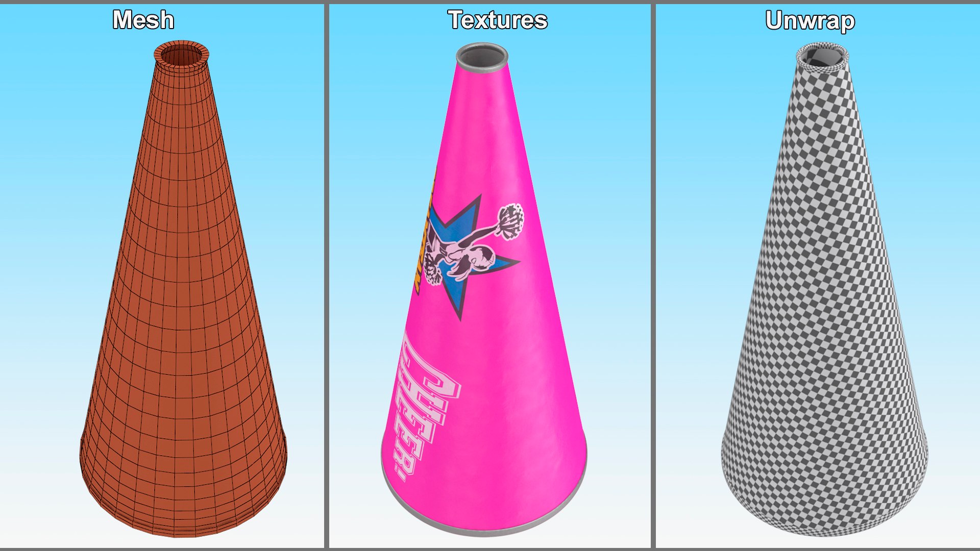 Megaphone Cone Pink 3D Model - TurboSquid 2169023