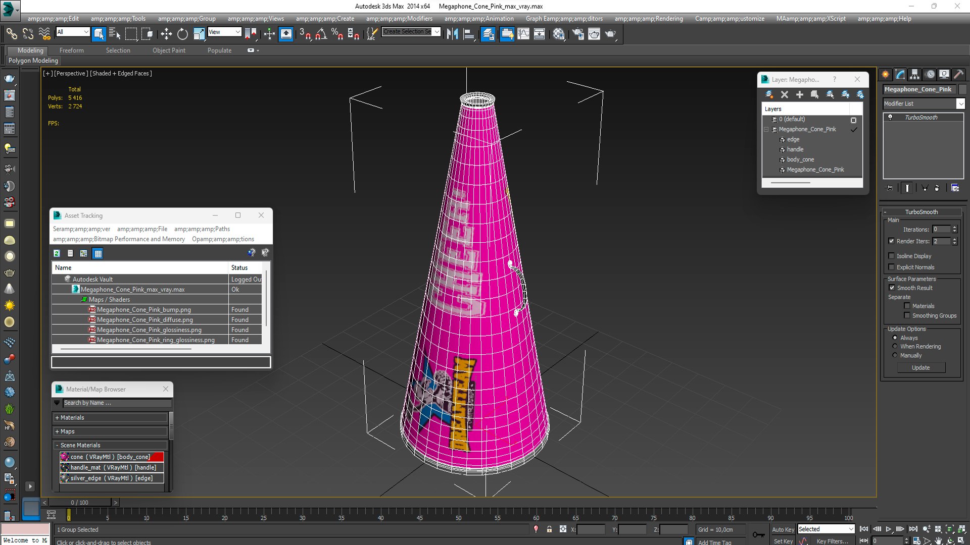 Megaphone Cone Pink 3D Model - TurboSquid 2169023