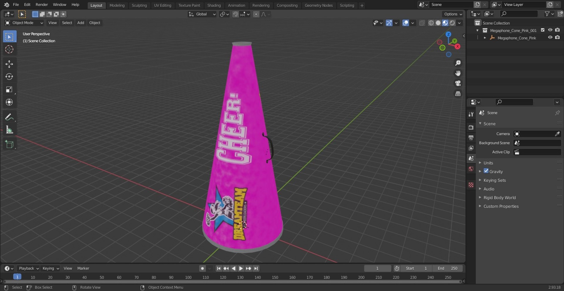 Megaphone Cone Pink 3D Model - TurboSquid 2169023