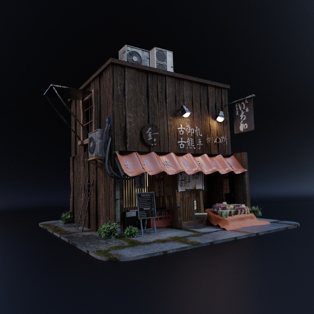 Old Japanese Grocery Shop 3D Model - TurboSquid 1851341
