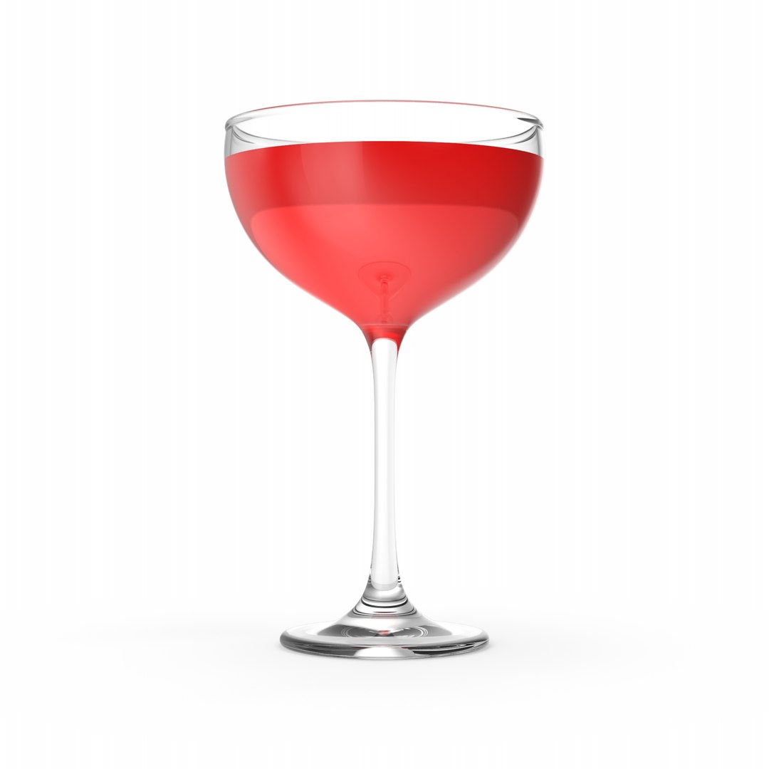 3D Red Cocktail Glass Model - TurboSquid 1989109
