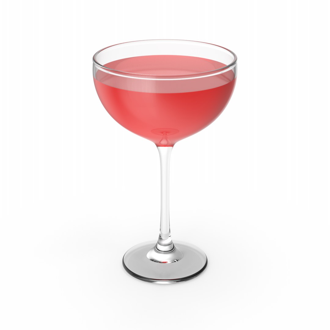 3D Red Cocktail Glass Model - TurboSquid 1989109