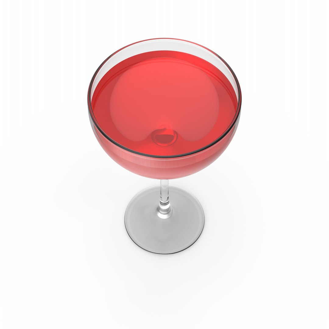 3D Red Cocktail Glass Model - TurboSquid 1989109