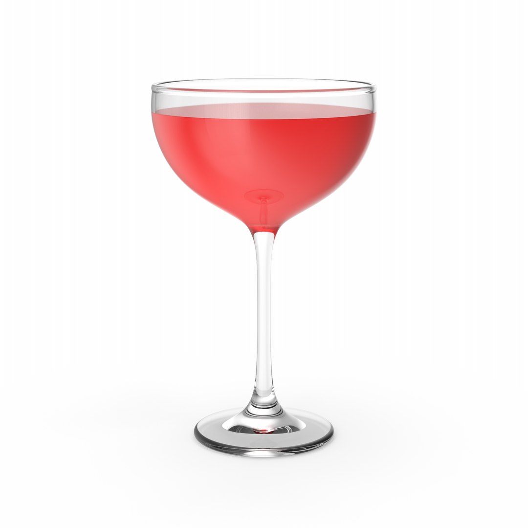 3D Red Cocktail Glass Model - TurboSquid 1989109