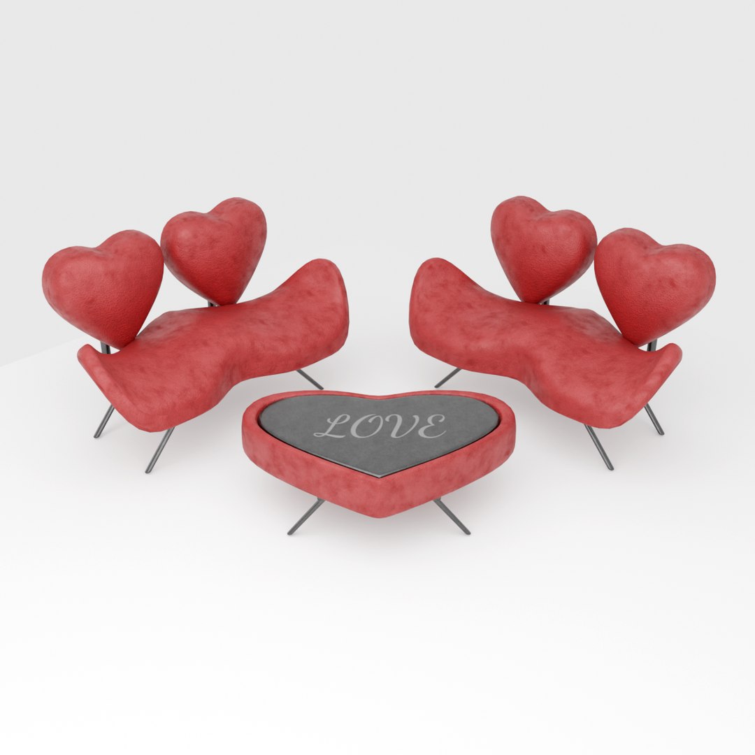HEART SHAPE MODERN SOFA LOW-POLY PBR 3D MODEL Model - TurboSquid 2177383