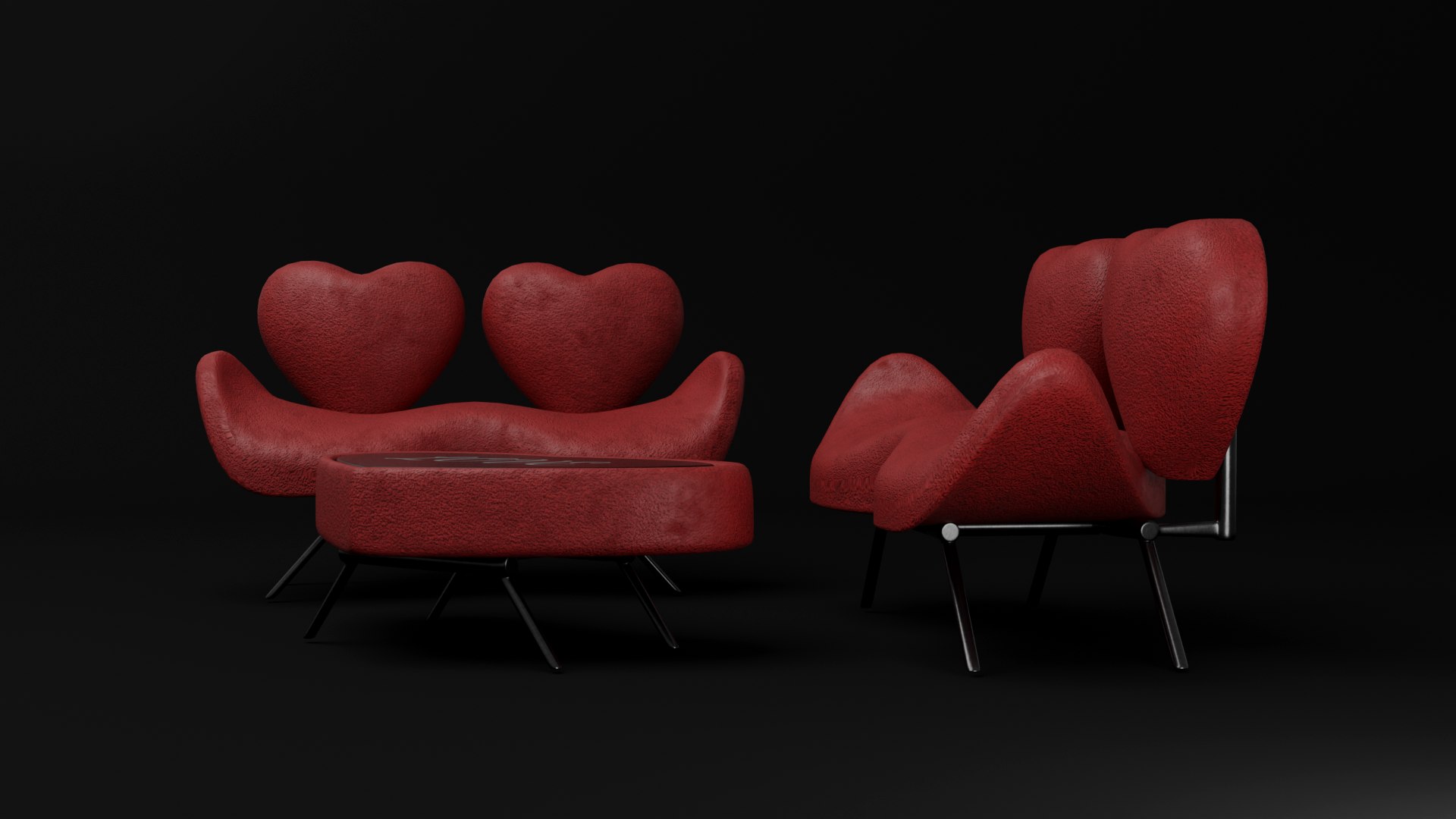 HEART SHAPE MODERN SOFA LOW-POLY PBR 3D MODEL Model - TurboSquid 2177383