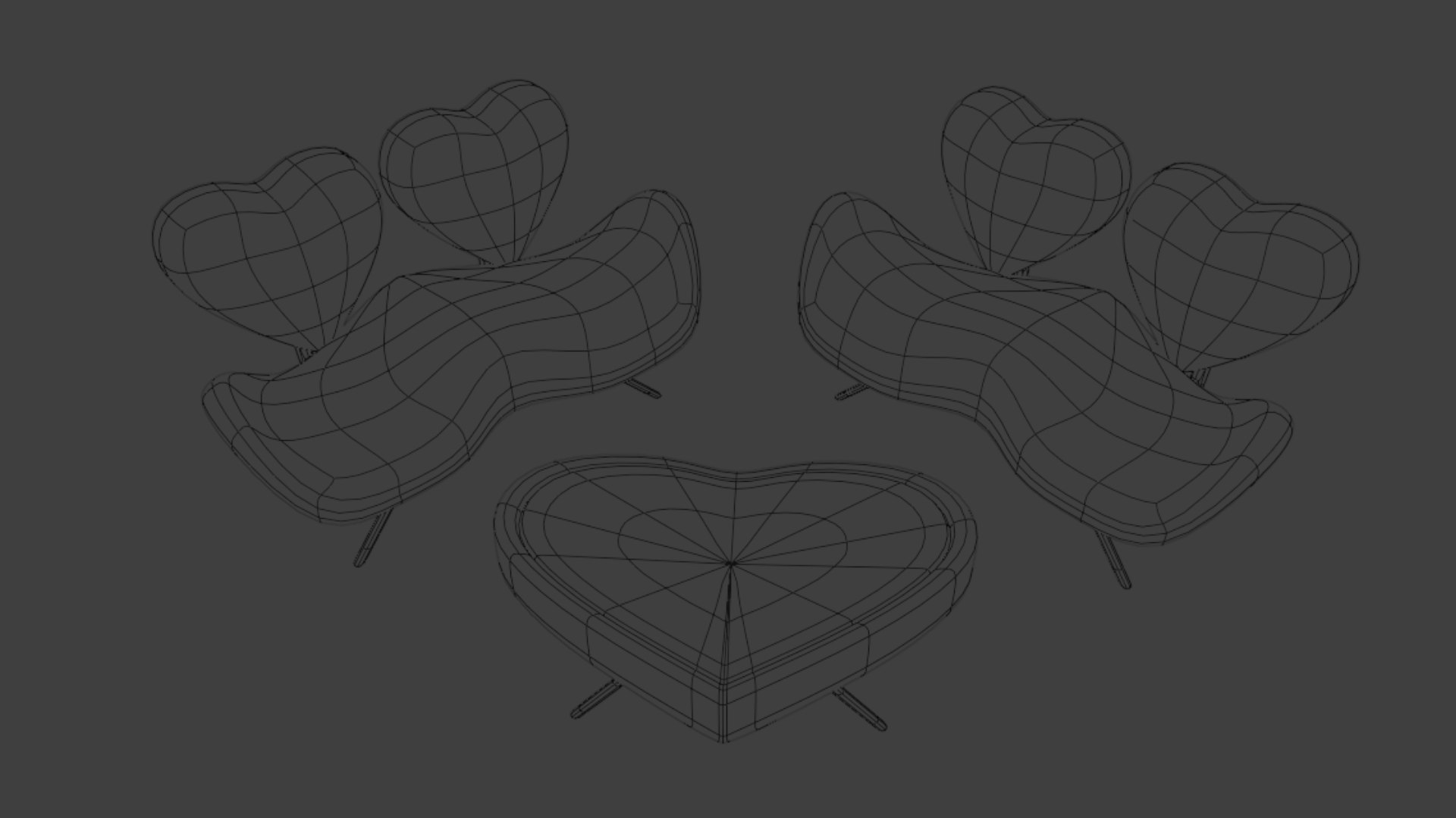 HEART SHAPE MODERN SOFA LOW-POLY PBR 3D MODEL Model - TurboSquid 2177383