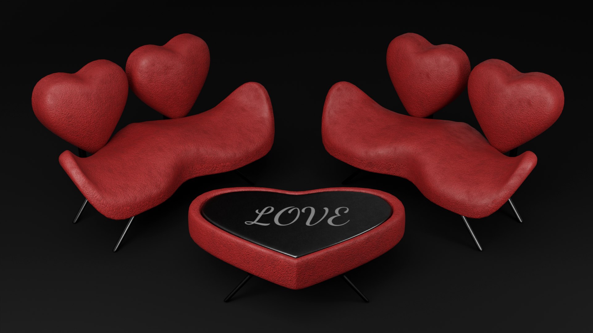 HEART SHAPE MODERN SOFA LOW-POLY PBR 3D MODEL Model - TurboSquid 2177383