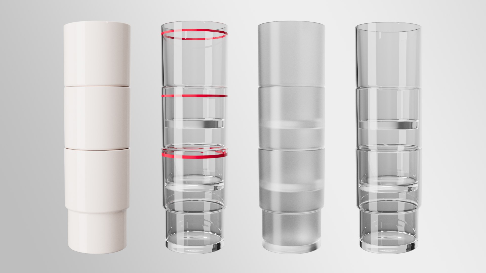 Stack Glass Cup Set 3D Model - TurboSquid 2142355