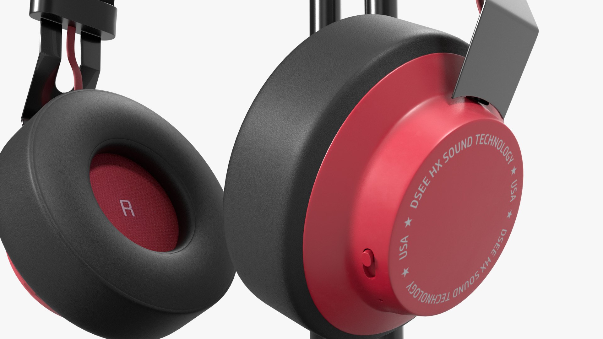 3D Bluetooth Wireless Headphones Red Model - TurboSquid 1585553