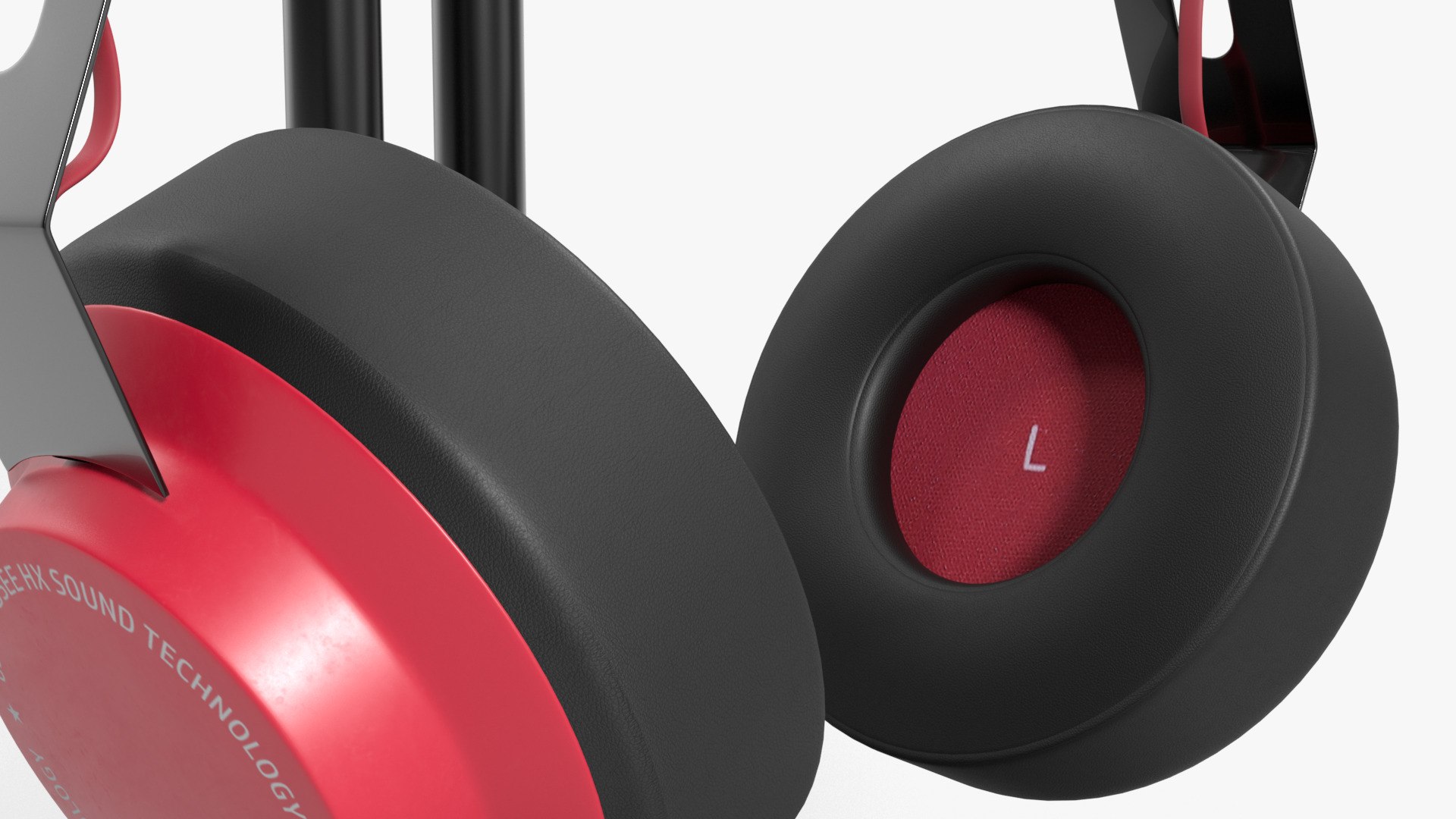 3D Bluetooth Wireless Headphones Red Model - TurboSquid 1585553